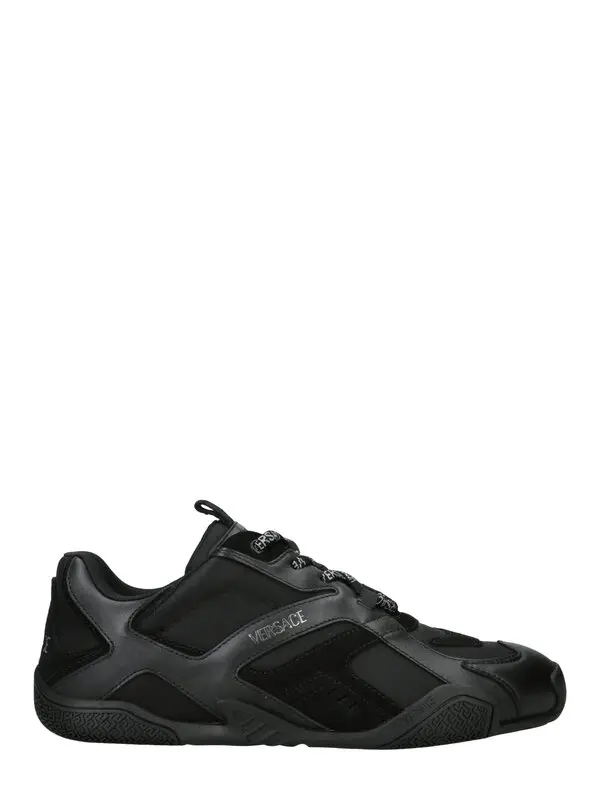 Versace Suede Low-top Sneakers - Black