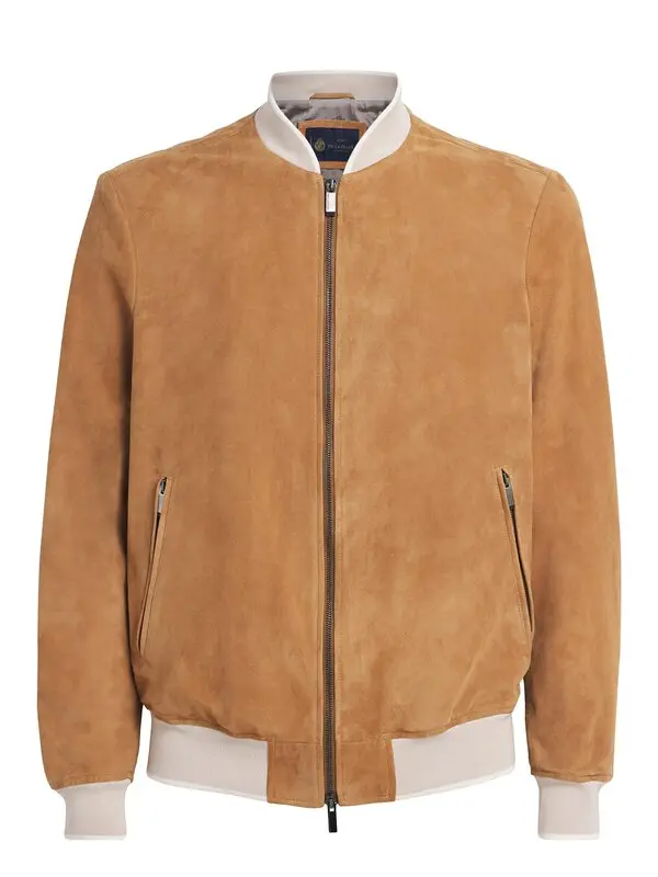 Paul & Shark Aqualeather Bomber Jacket - Brown
