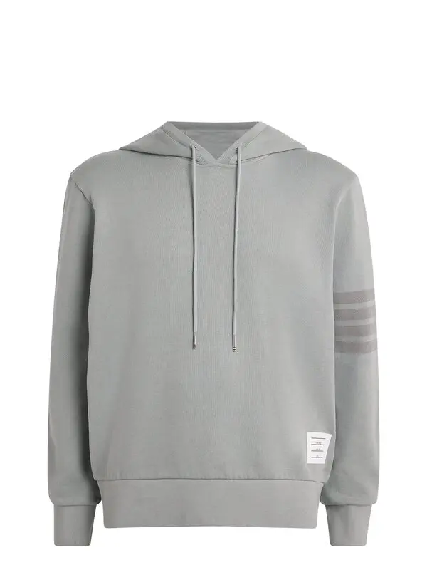Thom Browne Cotton 4-bar Hoodie - Grey