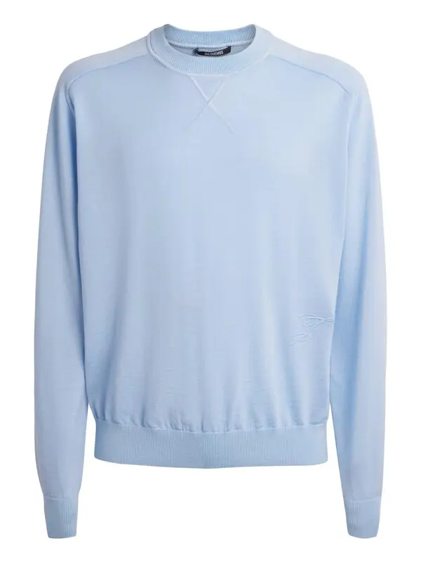 Jacquemus Wool-blend Embroidered Sweater - Blue
