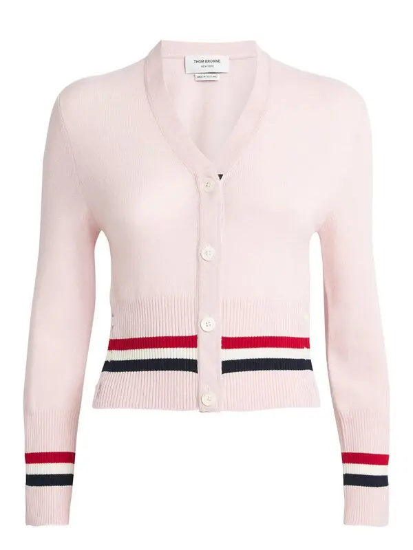 Thom Browne Cashmere V-neck Cardigan - Pink