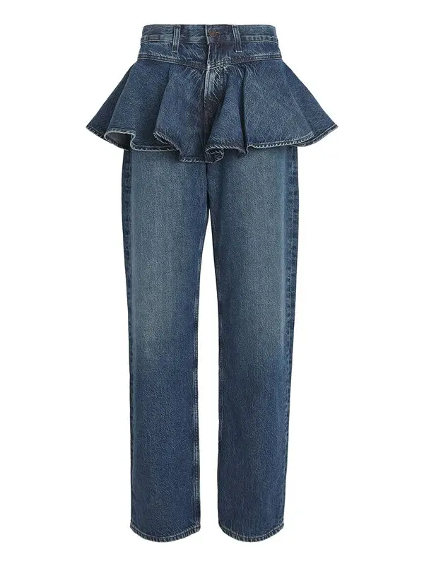 AGOLDE Peplum Straight Jeans - Blue