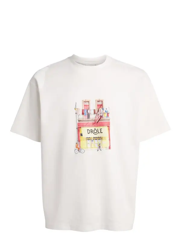 Drole De Monsieur Cotton Café T-shirt - White