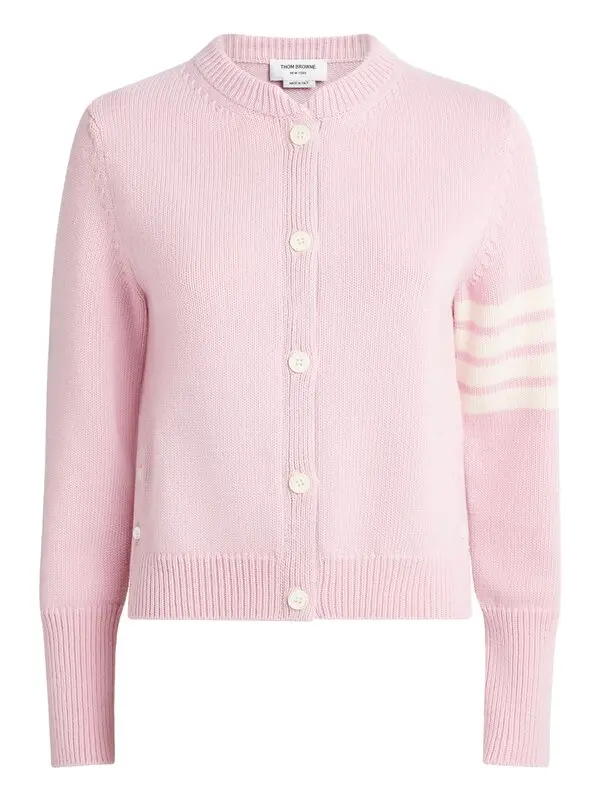 Thom Browne Wool Hector 4-bar Cardigan - Pink