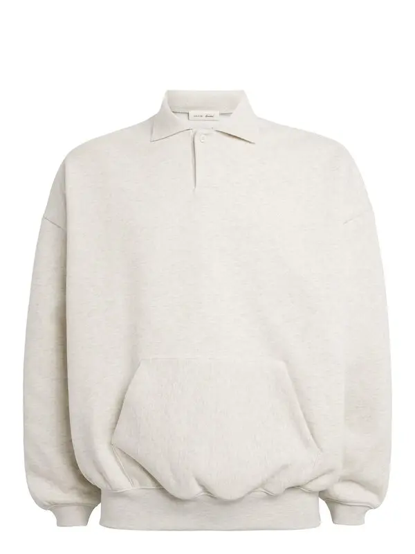 Fear Of God Cotton-blend Logo Polo Sweatshirt - Grey