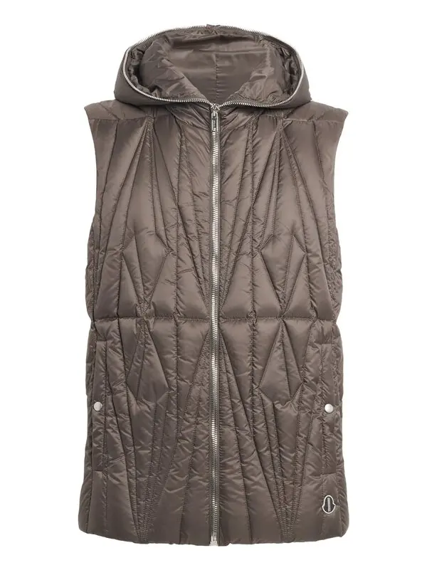 Rick Owens X Moncler Down Geocamo Gilet - Brown