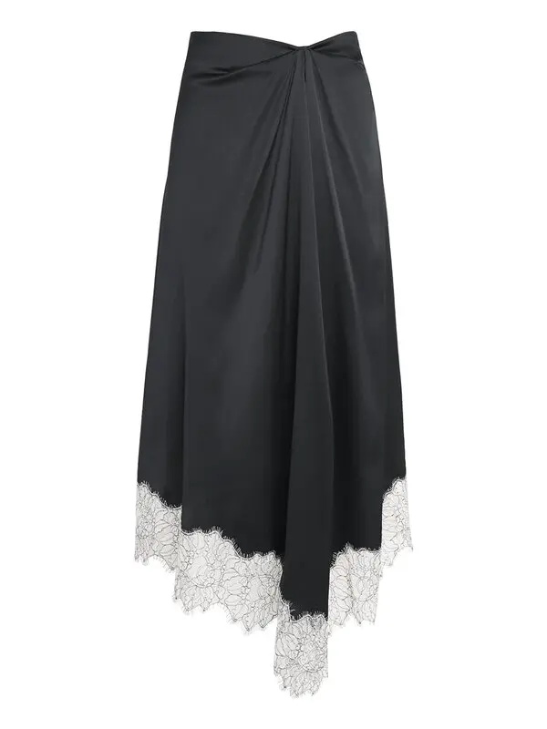 Staud Silk-blend Sonoma Midi Skirt - Black