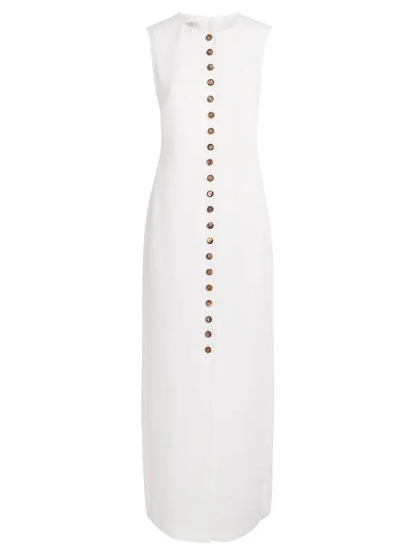 Lafayette 148 New York Linen Sleeveless Maxi Dress - White