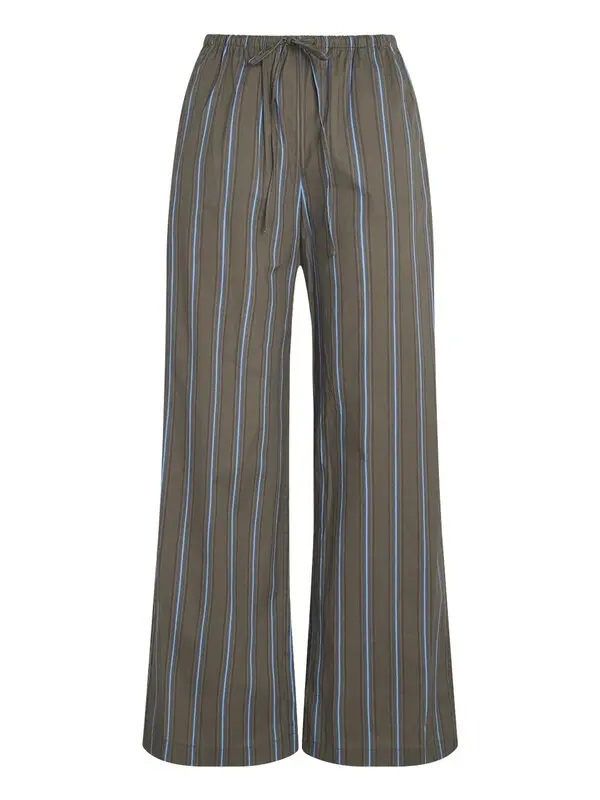 Staud Cotton-blend Stripe Mateo Trousers - Grey