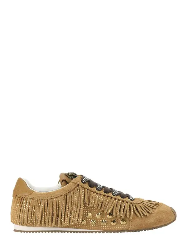 Kurt Geiger Suede Fringed Islington Sneakers - Beige