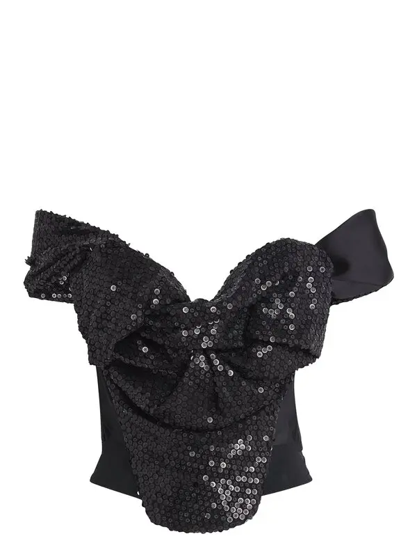 VIVIENNE WESTWOOD Sequin Bow Corset Top - Black
