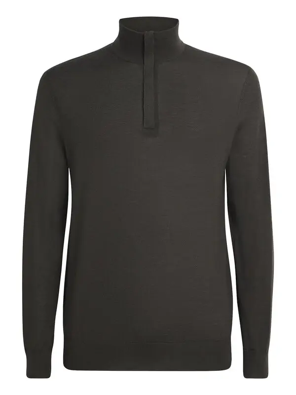 N.peal Cashmere-silk Quarter-zip Sweater - Brown