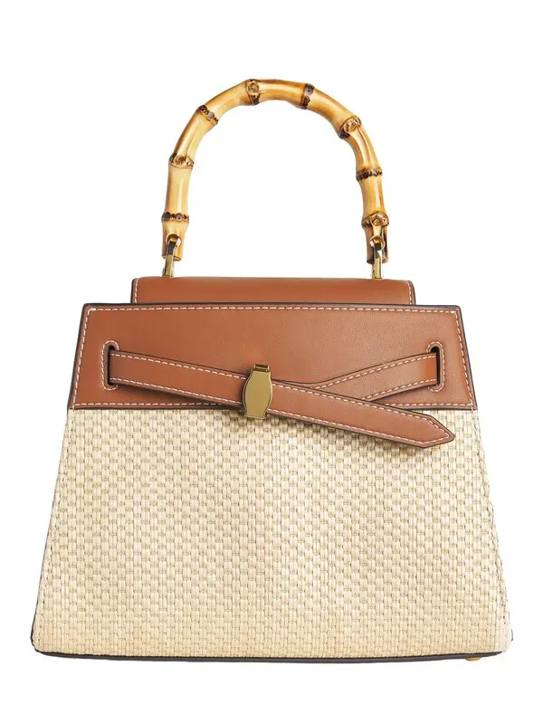 Veronica Beard Raffia And Leather Top-handle Bag - Brown