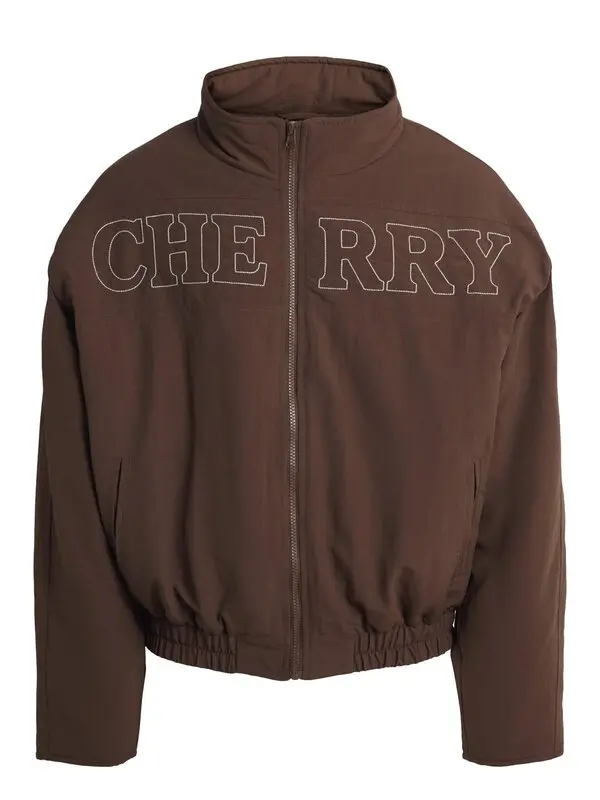 CHERRY LOS ANGELES Embroidered Pit Crew Puffer Jacket - Brown