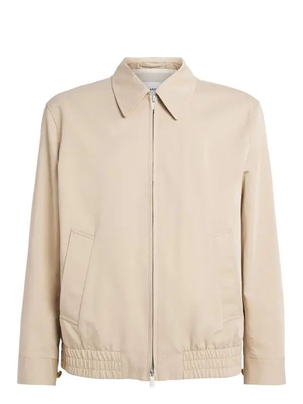 LARDINI Cotton-silk Bomber Jacket - Beige