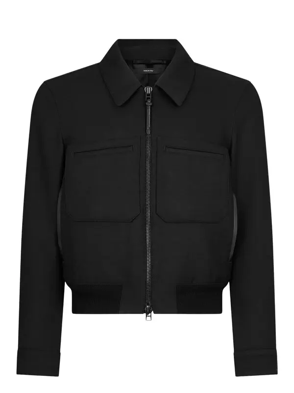 TOM FORD Wool-silk Bomber Jacket - Black