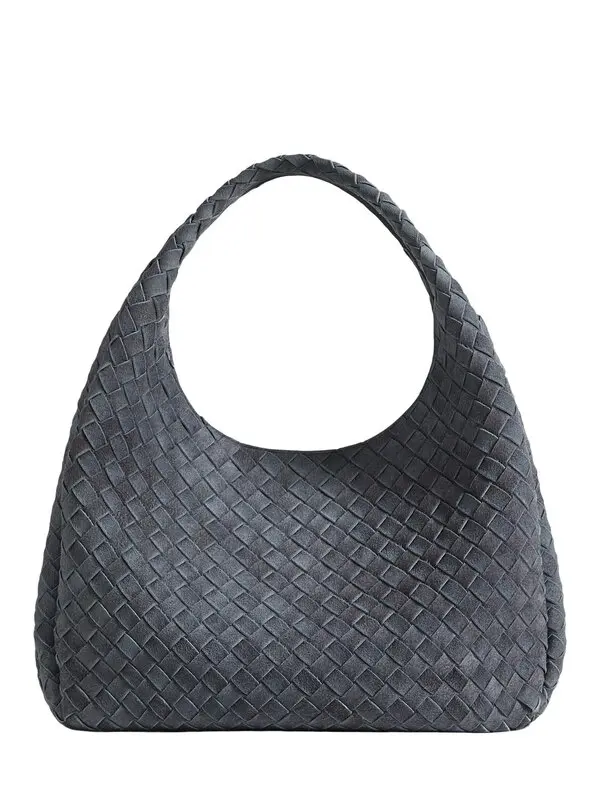 Bottega Veneta Large Intrecciato Campana Shoulder Bag - Blue