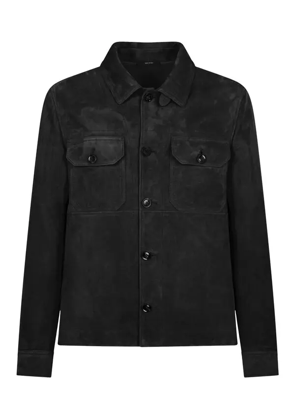 TOM FORD Suede Twin-pocket Overshirt - Black