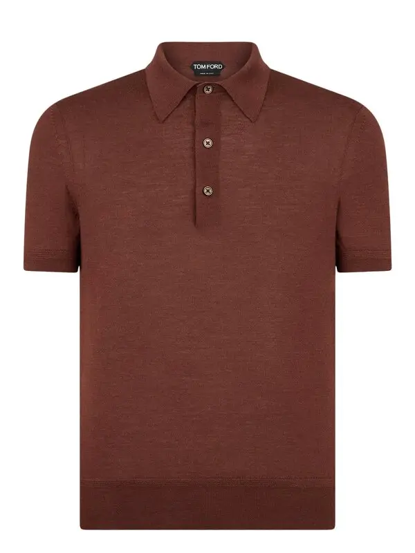 TOM FORD Cashmere-silk Polo Shirt - Brown
