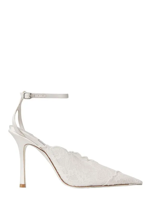 JIMMY CHOO Faiz 100 Lace Heeled Pumps - Ivory