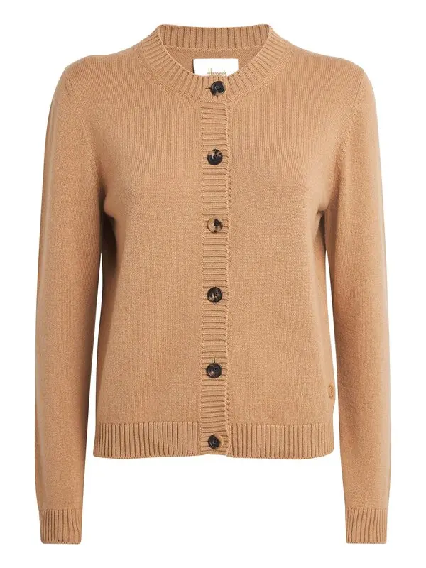 Harrods Cashmere-cotton Round-neck Cardigan - Neutral