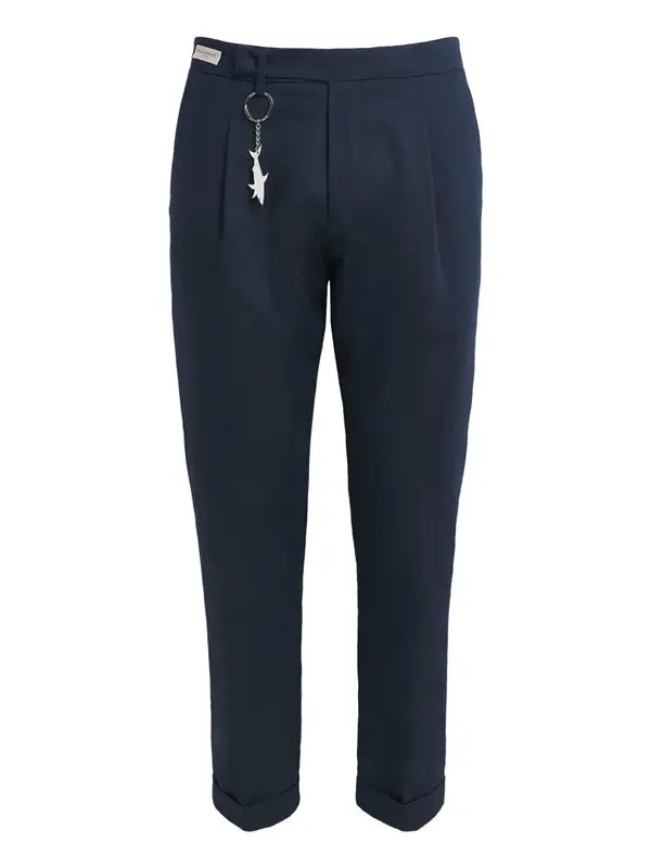 Paul & Shark Linen-cotton Pleated Straight Chinos - Navy