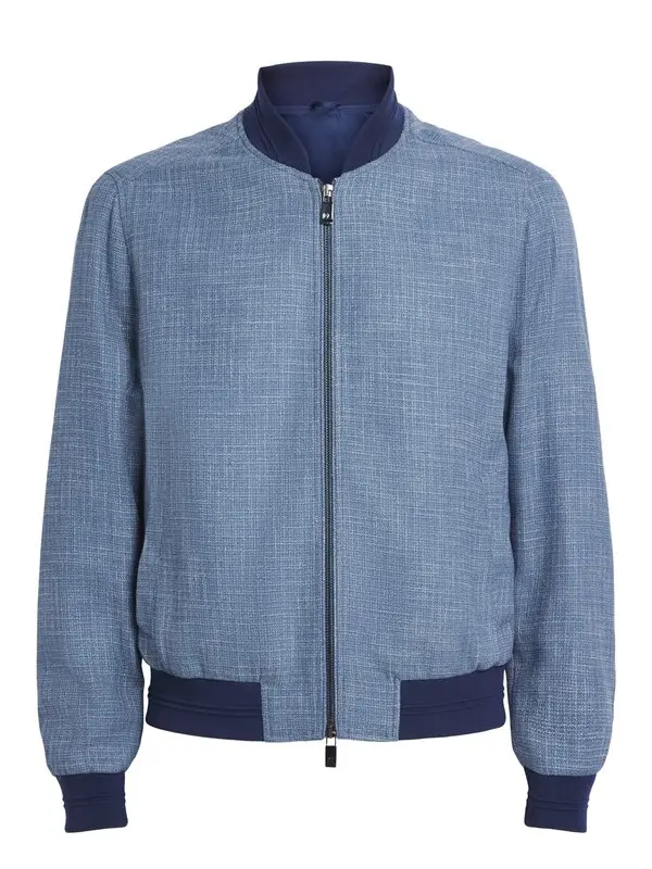 Pal Zileri Zip-up Bomber Jacket - Blue