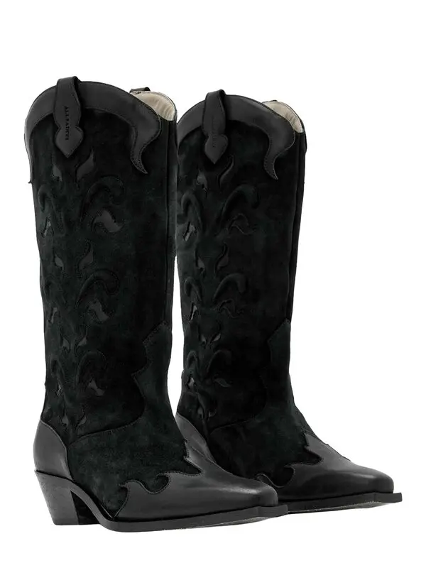 ALLSAINTS Suede Dolly Cowboy Boots - Black
