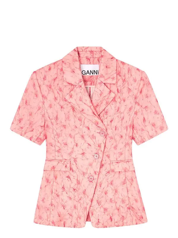 GANNI Short Sleeve Blazer - Lantana