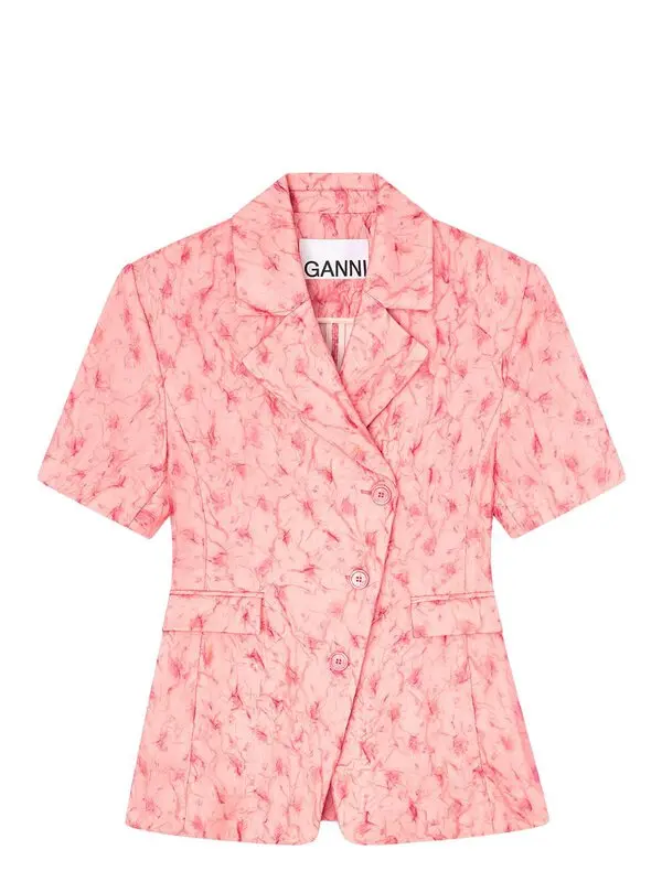 GANNI Short Sleeve Blazer - Lantana