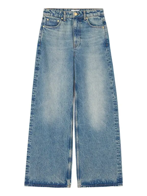 GANNI Lari Wide Leg Jeans - Blue