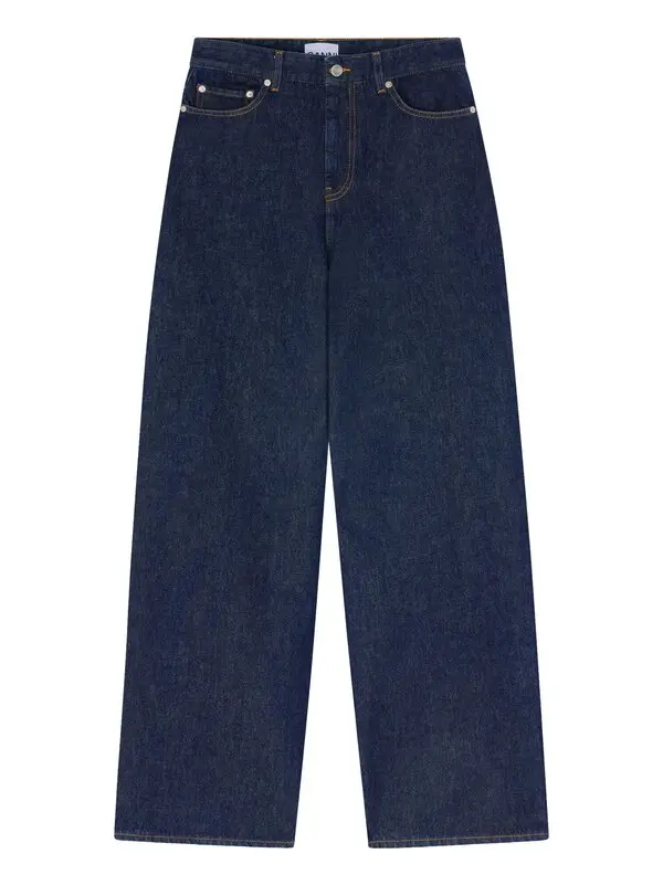 GANNI Lari Wide Leg Jeans - Navy