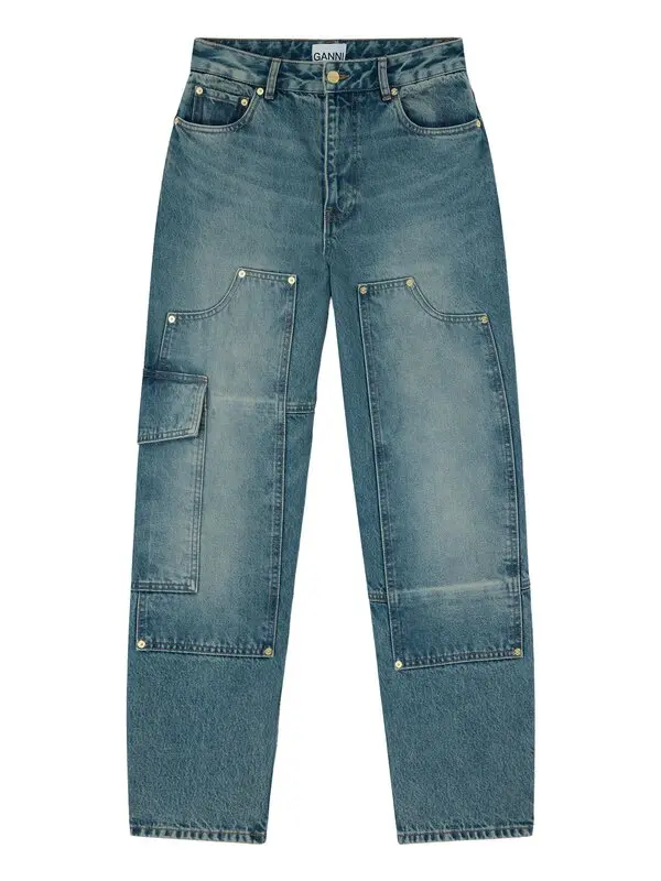 GANNI Audri Rigid Denim Jeans - Blue