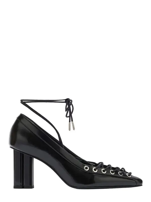 GANNI Lace Up High Heel Pumps - Black