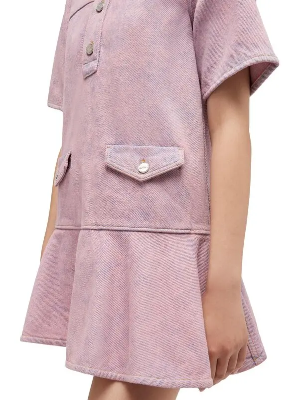 GANNI Washed Denim Shirt Dress - Cameo Pink