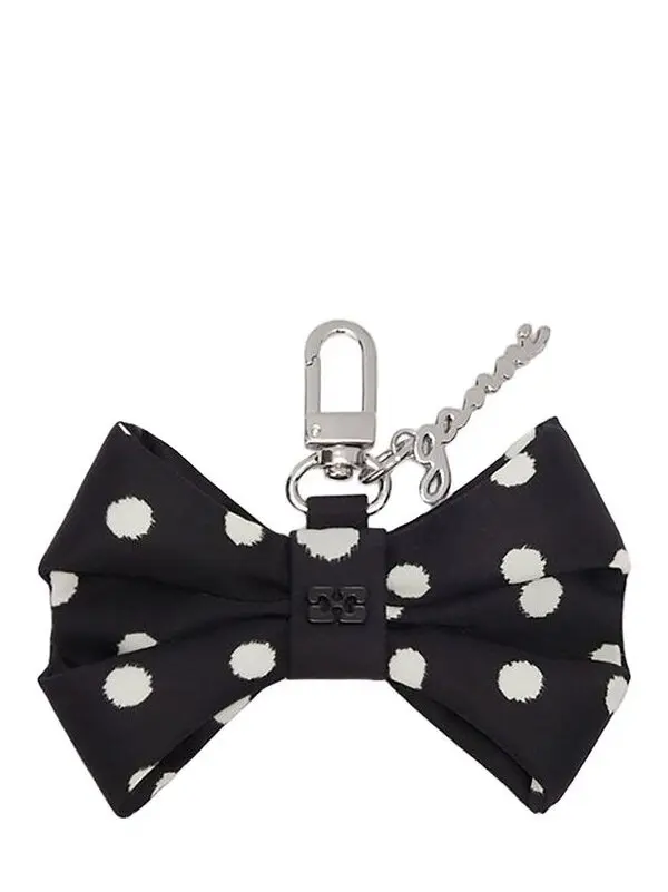 GANNI Bow Charm With Dots - Black
