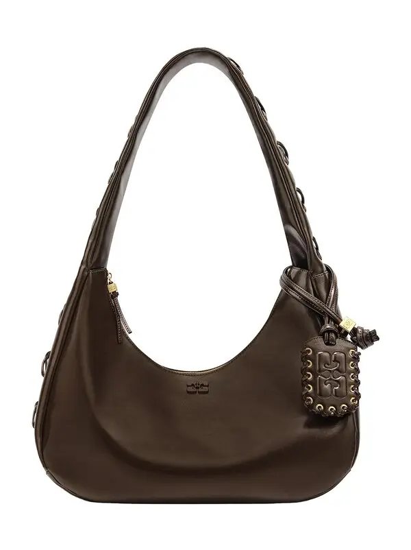 GANNI Medium Laces Hobo Bag - Green
