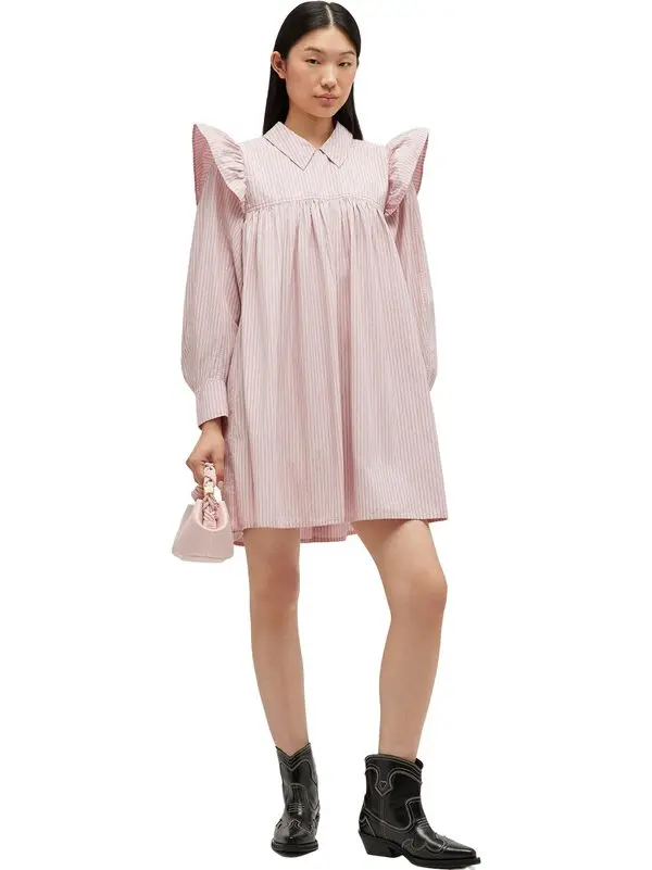 GANNI Mini Shirt Dress - Pink