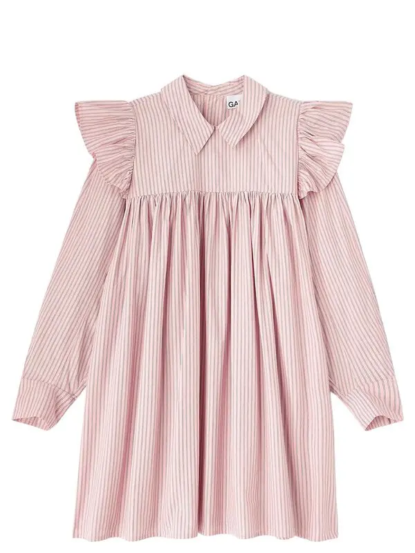 GANNI Mini Shirt Dress - Pink