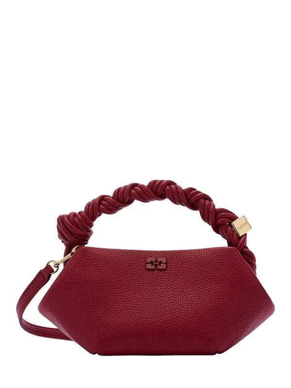 GANNI Grained Mini Bou Bag - Dark Red