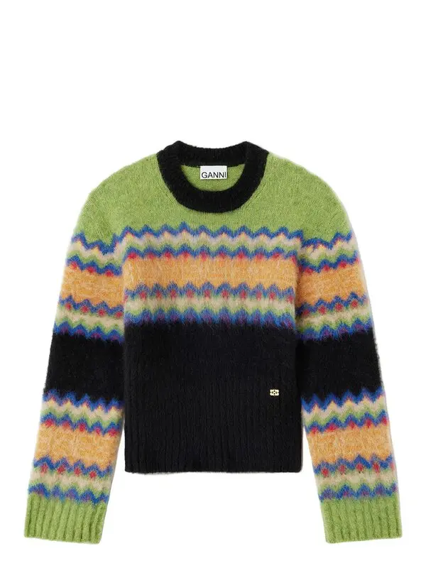 GANNI Graphic Print Sweater - Mixed