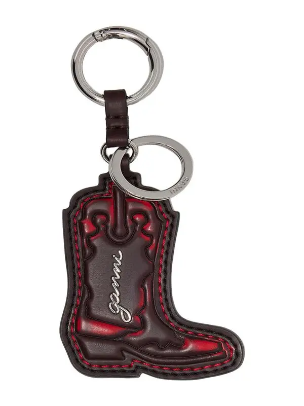GANNI Western Boot Keyring - Red