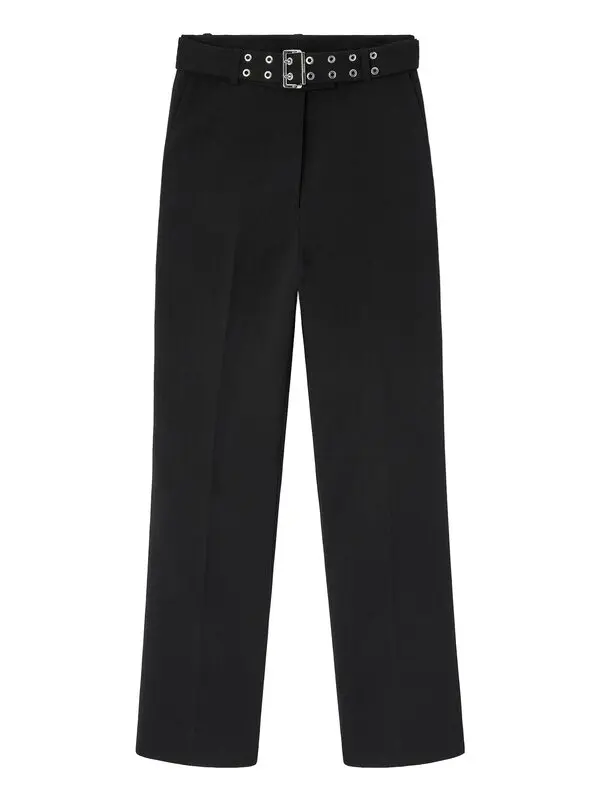 GANNI Belted Trousers - Black