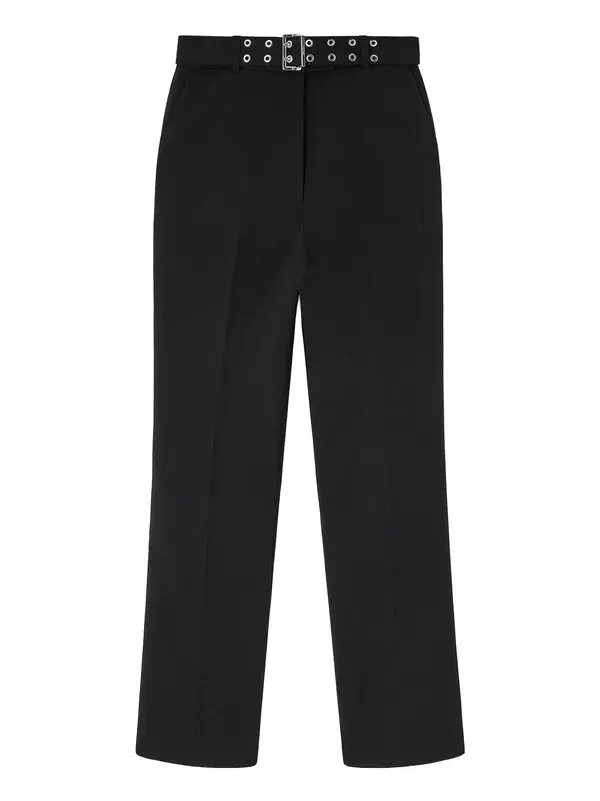 GANNI Belted Trousers - Black