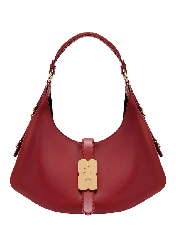GANNI Small Kat Bag - Dark Red
