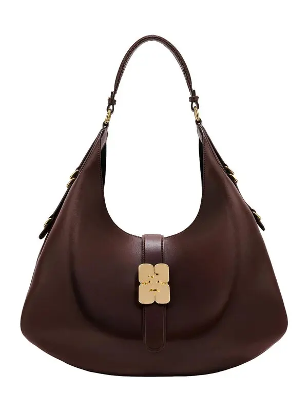GANNI Large Kat Shoulder Bag - Brown