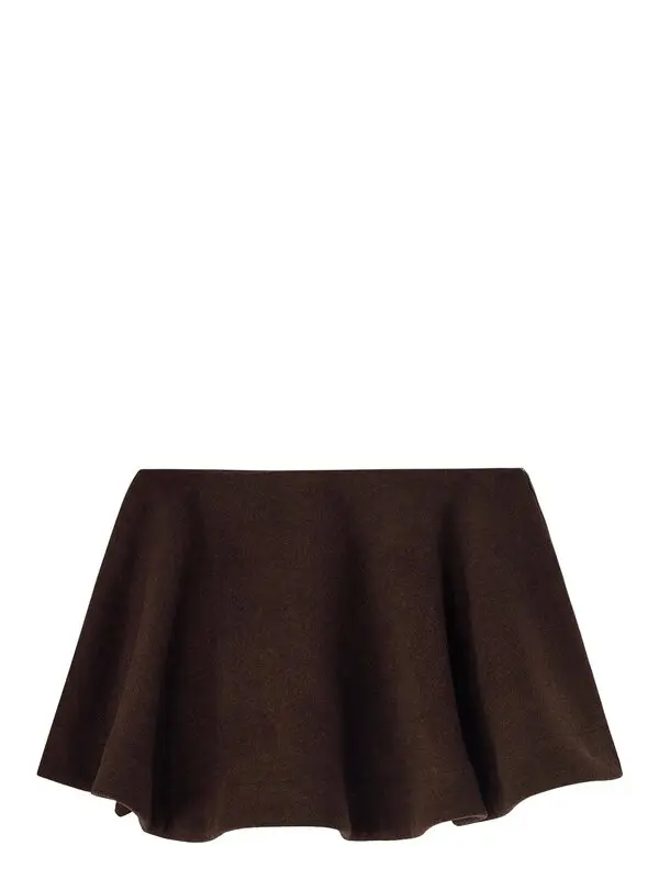 GANNI Peacoat Circle Mini Skirt - Brown