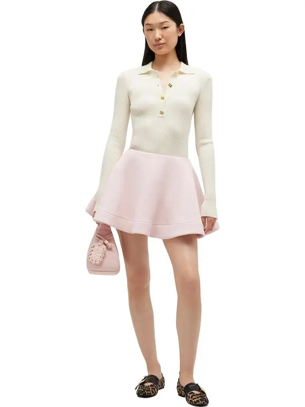 GANNI Peacoat Circle Mini Skirt - Pink