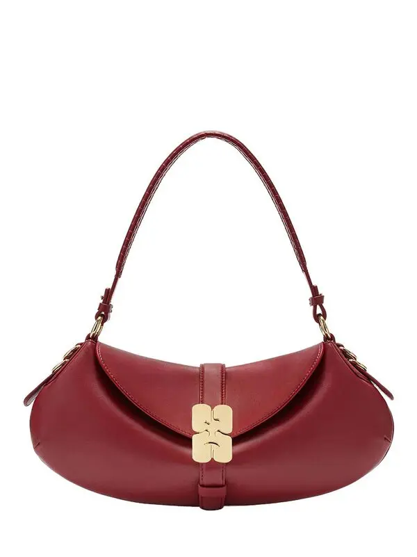 GANNI B-kat Shoulder Bag - Dark Red