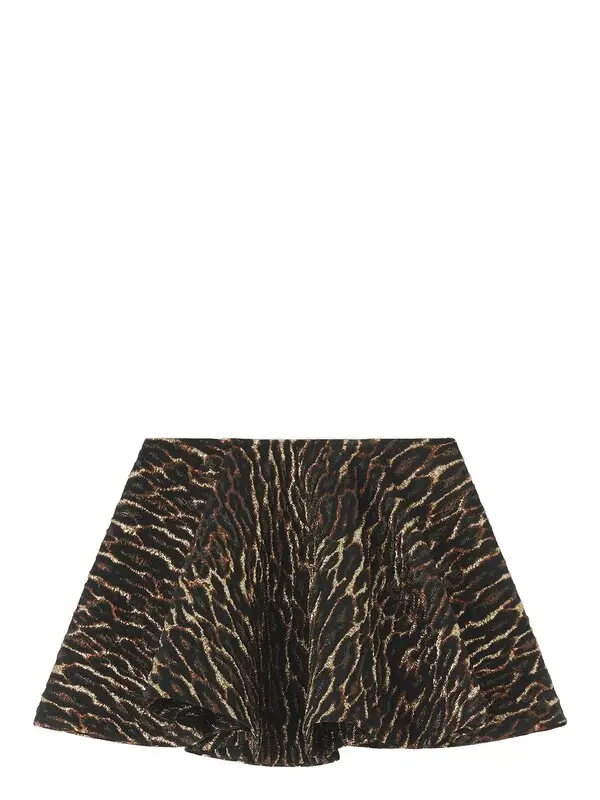 GANNI Metallic Cloque Circle Skirt - Bronze